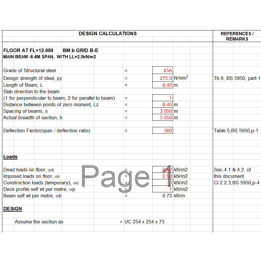 Composite Beam with Bondek Slab Design Excel Spreadsheet | Shopee Malaysia