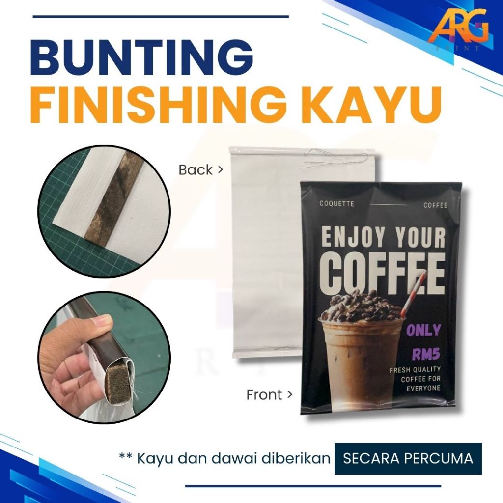 Bunting Kayu Printing Business Outdoor Usage Express Siap 1 Hari Tahan ...
