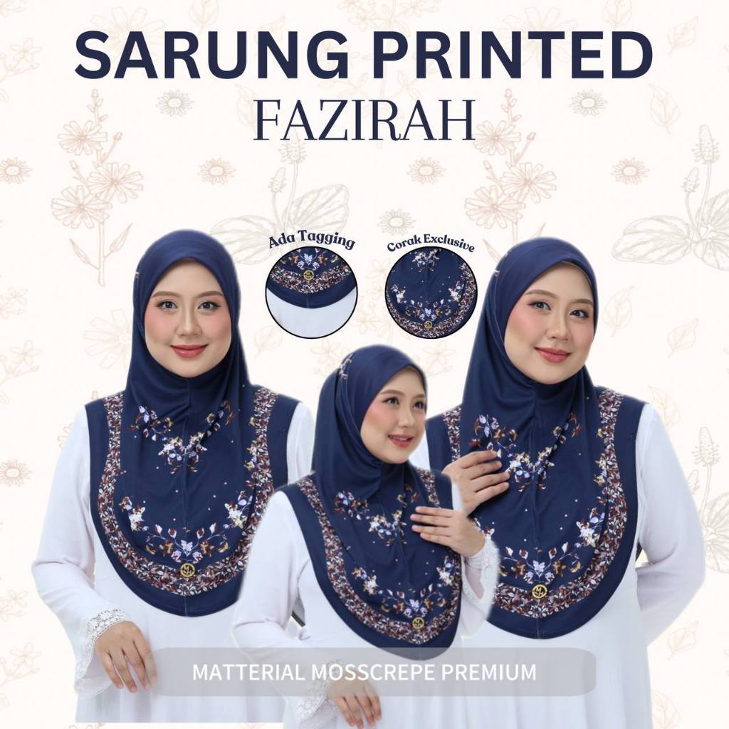 mariyam hijab 2020 SARUNG PRINTED FAZIRAH | awning scuba - kain ...