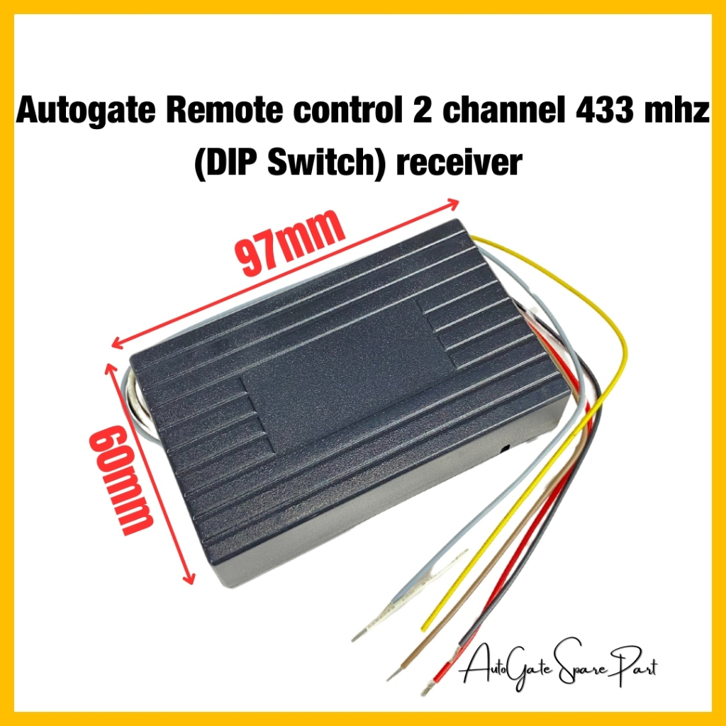 Autogate Receiver 2CHANNEL 433Mhz (DIP Switch Remote Control) | Shopee ...