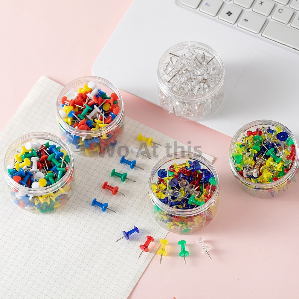 100pcs/box Push Pins Thumb Thumbtack Board Pins Drawing Photo Wall ...