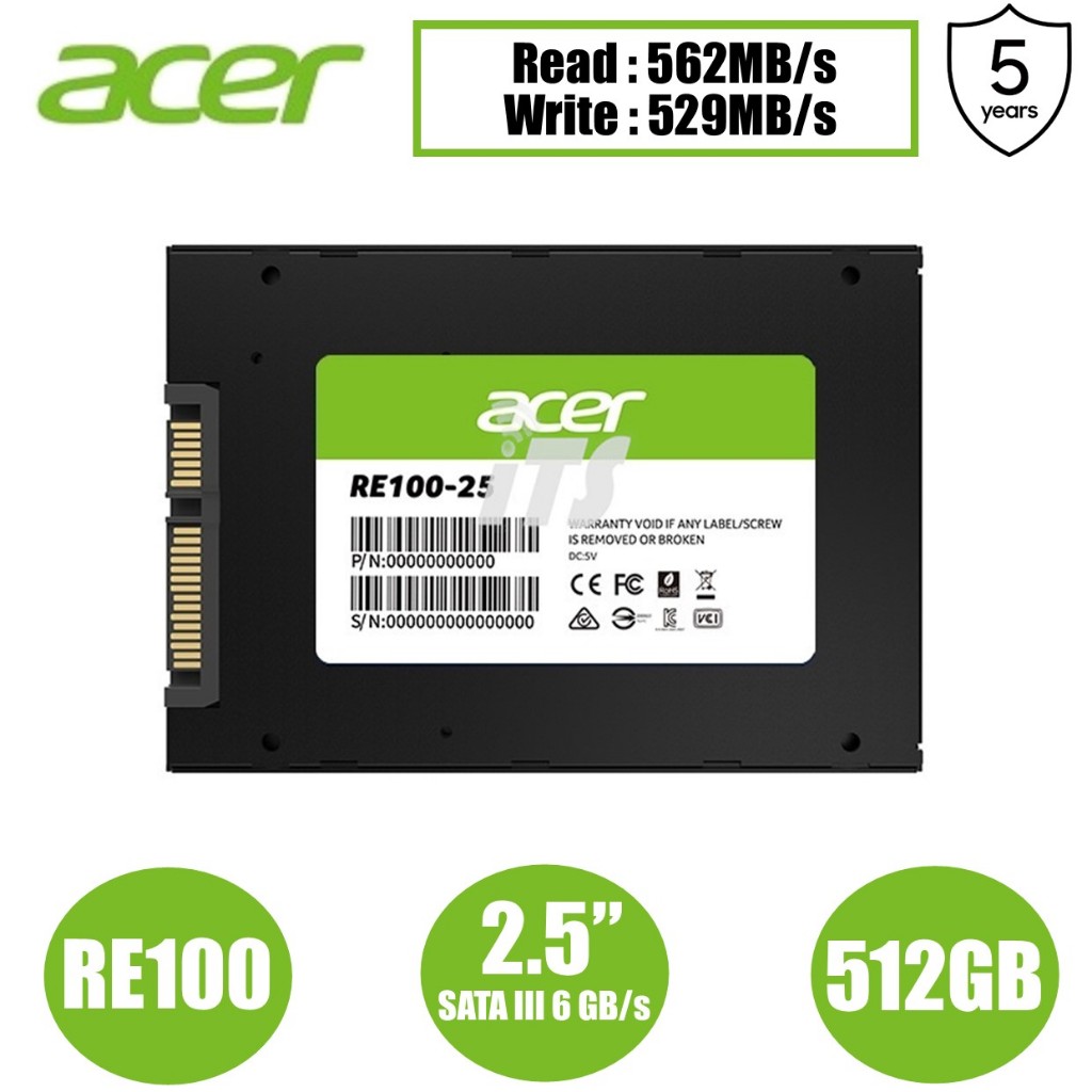 Acer RE100 2.5" SATA III SSD (256GB/512GB) | Shopee Malaysia