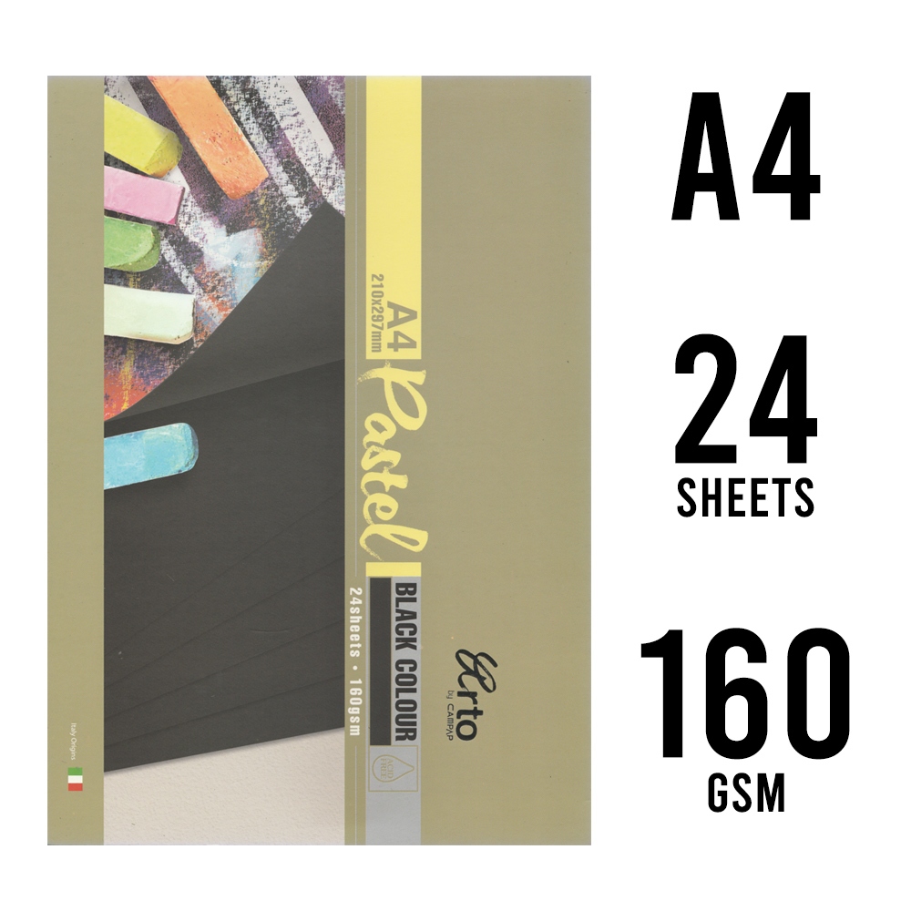 CAMPAP | PAINTING PAPER | ARTO - PASTEL COLOUR PAPER PAD (BLACK COLOUR ...