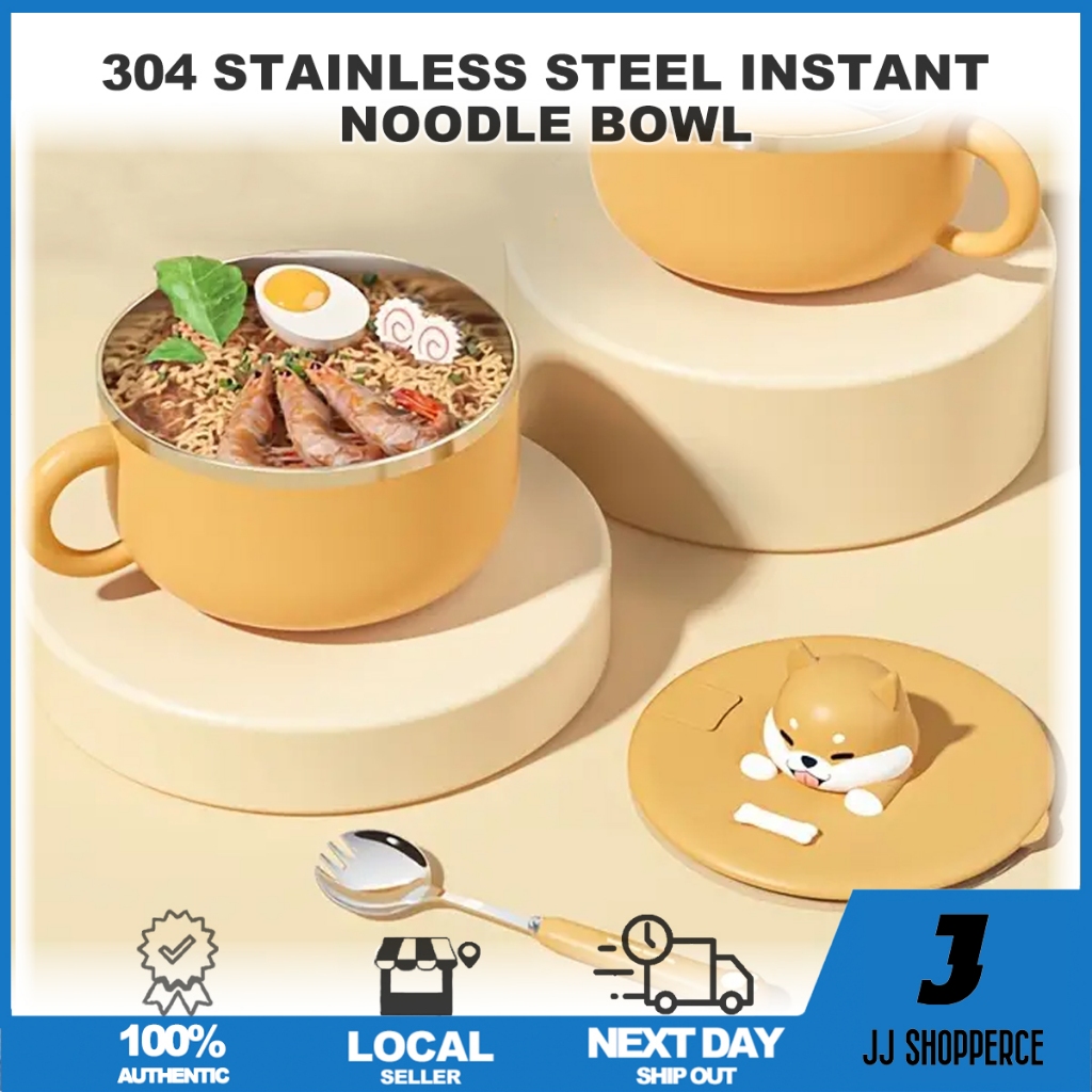 [MY] 304 Stainless Steel Instant Noodle Bowl/ Instant Noodle Bowl with Lid & Phone Holder ...