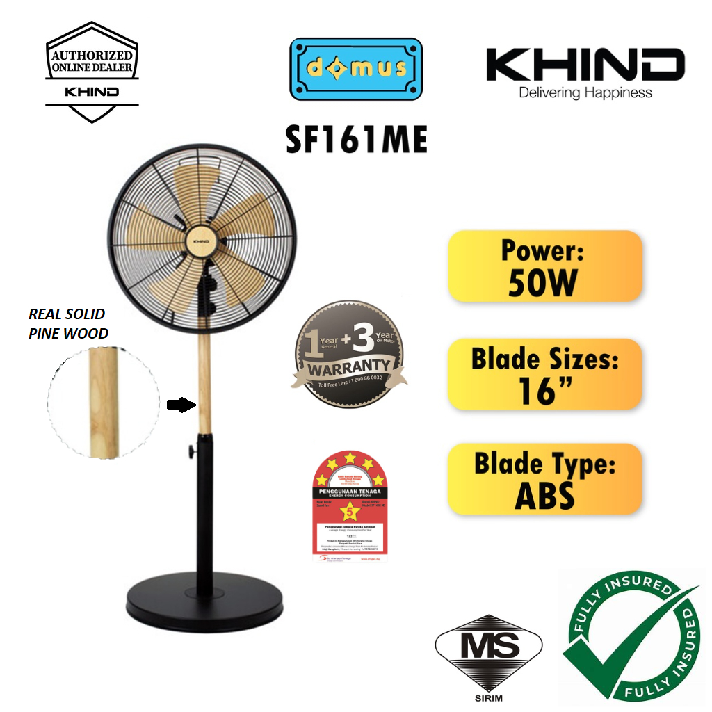 Khind Stand Fan 16" Designer Fan with Contemporary Design Kipas Berdiri ...