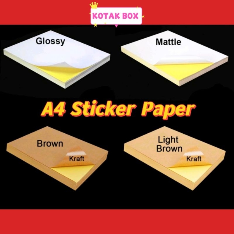 A4 Size Sticker Paper /Adhesive Label Sticker for All Printer | Shopee ...
