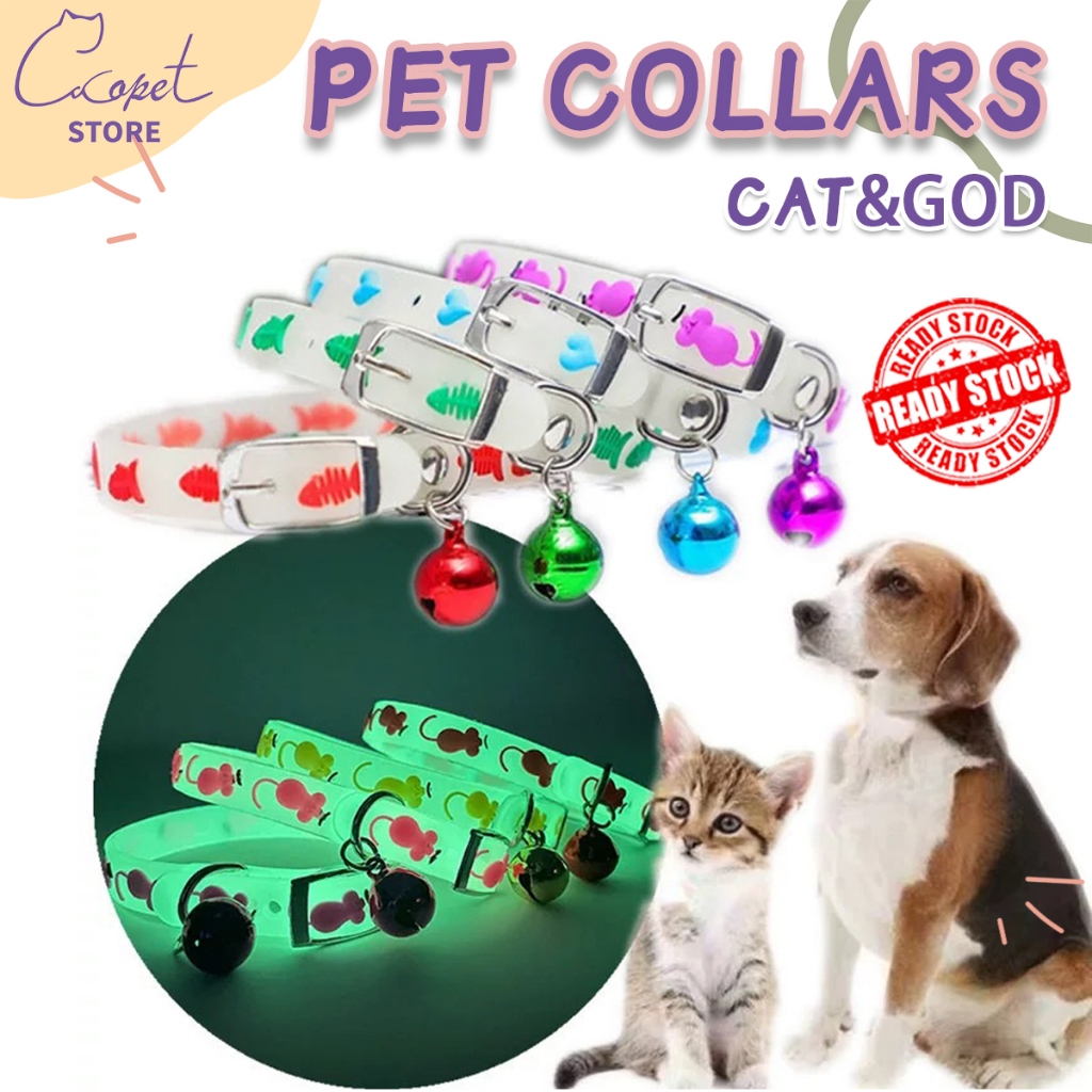 COCOPET Pet Collar Night Safety Flashing Glow In The Dogs Luminous Dark ...