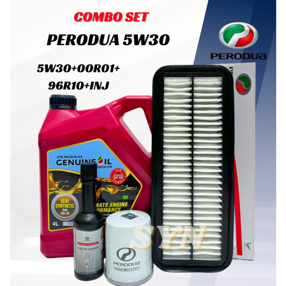 Perodua Semi Synthetic Engine Oil SAE 5W-30 4L + Perodua Oil Filter ...