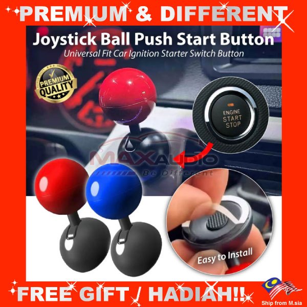 Joystick Ball Engine Push Start Stop Button Universal Fit Car Ignition ...