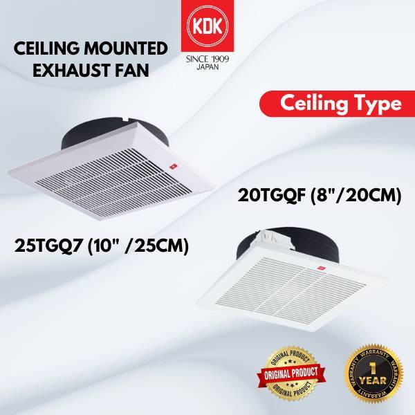 KDK 20TGQF(8") / 25TGQ7(10") Ceiling Mount Propeller Ventilating Fan ...