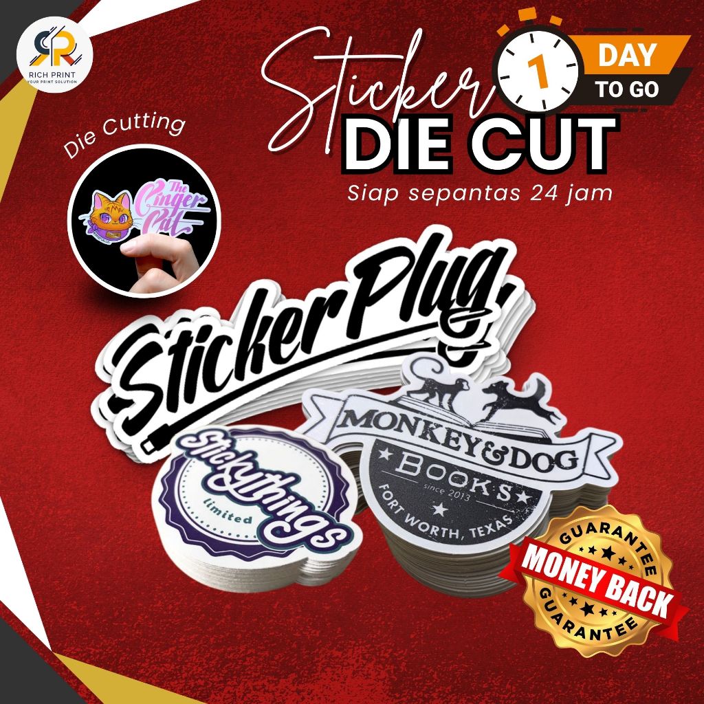 Sticker Label Cutting DieCut 1 by 1 Express 1 hari Sesuai untuk Premium ...