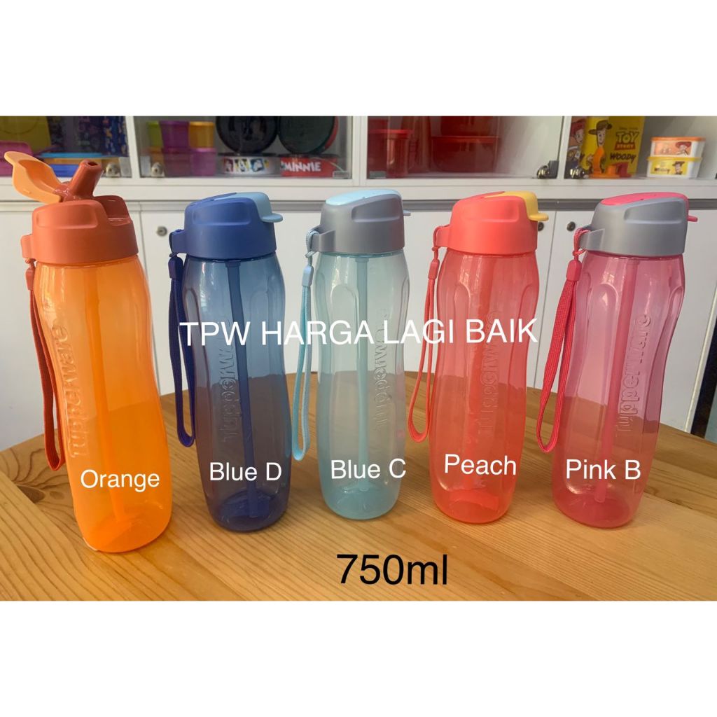 Tupperware Eco Water Bottle with Straw 750ml , 1L, 1.5L, 2L (1pc ...