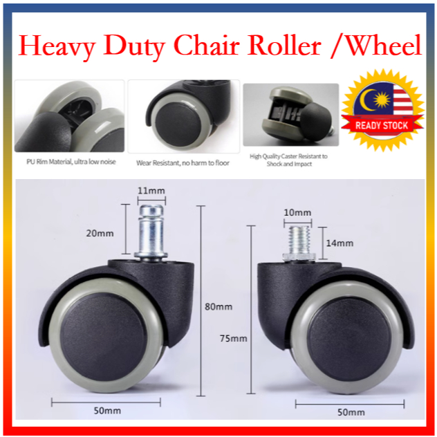Heavy Duty Office Chair Roller Gaming Chair Roller Twin Wheel Caster ...