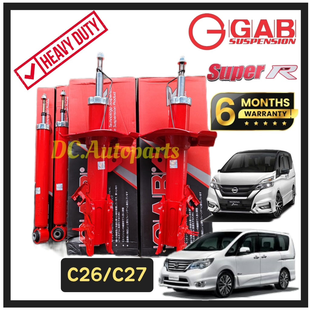ORIGINAL GAB SUPER R HEAVY DUTY NISSAN SERENA C26 C27 FRONT OR REAR SHOCK ABSORBER SPORT ...
