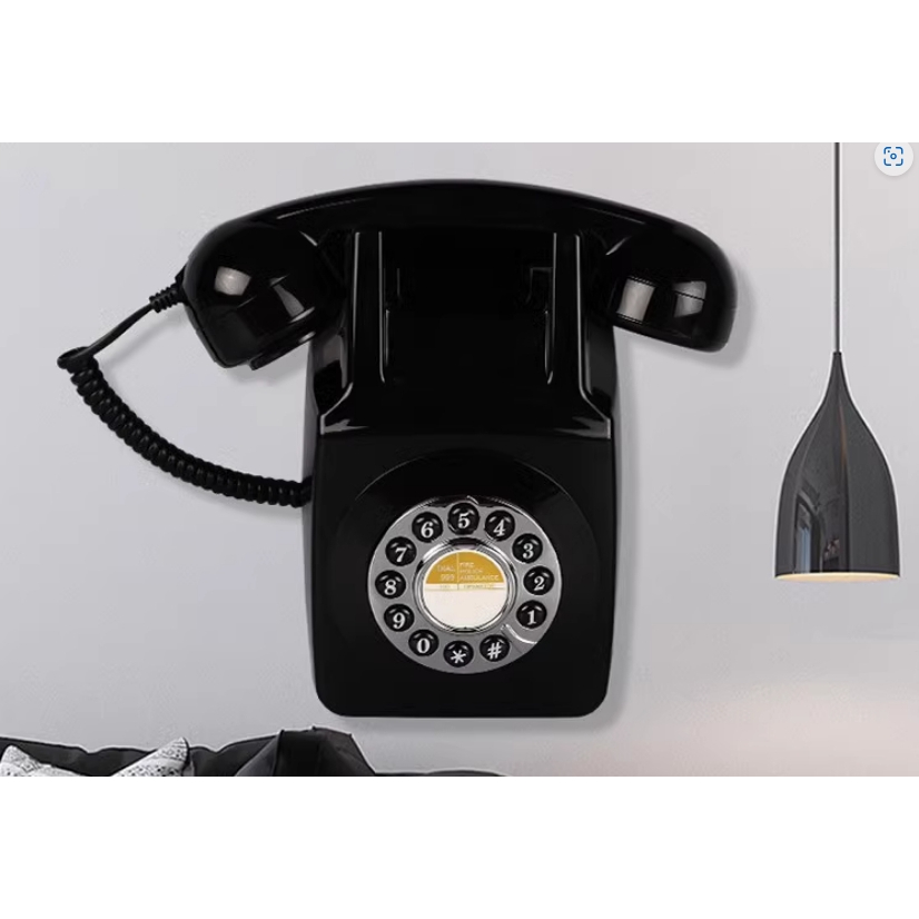 Wall-mounted antique telephone European-style retro home wall-mounted ...