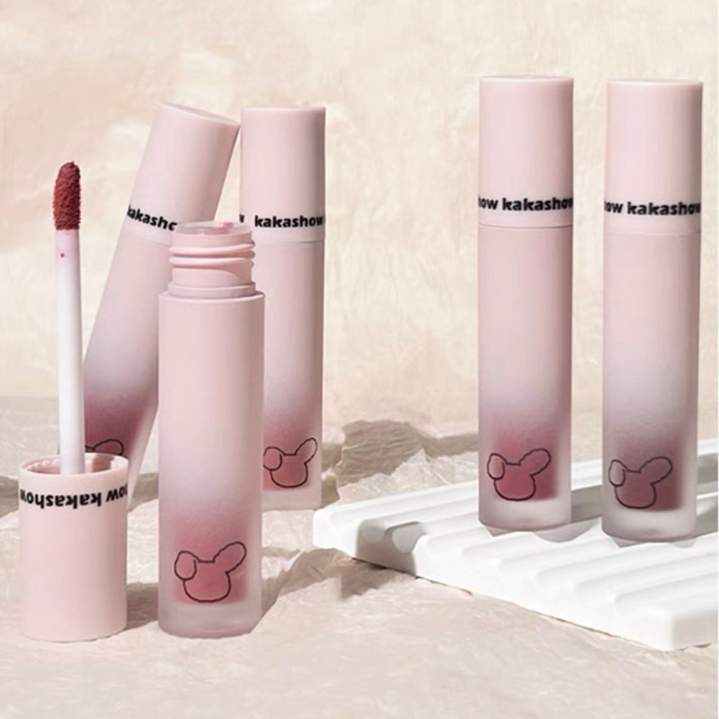 READY STOCK | KAKASHOW MUNCHIN BEAR LIP GLAZE MATTE | CHEEK LIP MUD LIPSTICK | Shopee Malaysia
