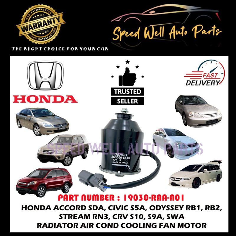 HONDA ACCORD SDA, CIVIC S5A, CRV S10/S9A/SWA, ODYSSEY RB1/RB2, STREAM ...