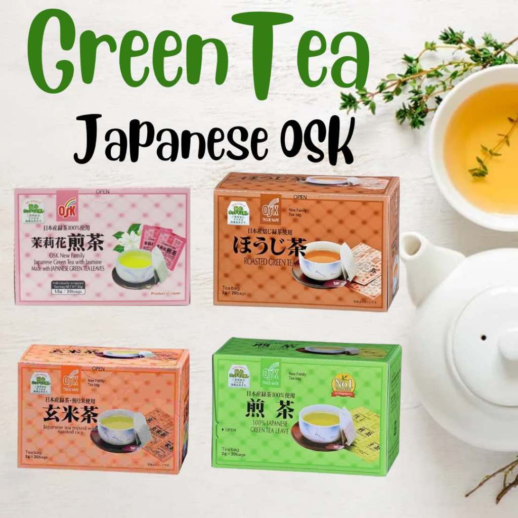 Green Tea Teh Hijau OSK Jasmine Leaves Japanese Tea Roasted Rice Antioxidant 20's | Shopee Malaysia