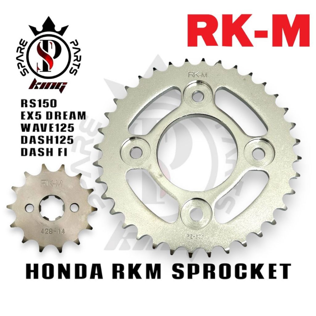 RKM HONDA 428 FRONT REAR SPROCKET DEPAN BELAKANG EX5 WAVE125 WAVE110 ...