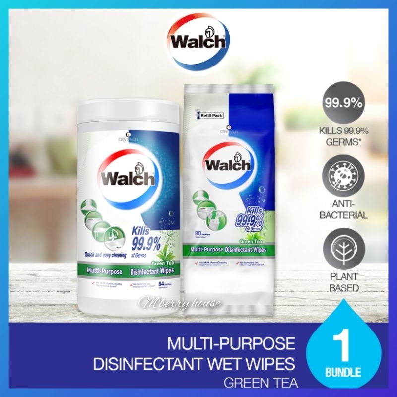 Walch Multi-purpose Disinfectant Wet Wipes 84pcs+Refill 90pcs(exp:12&11 ...