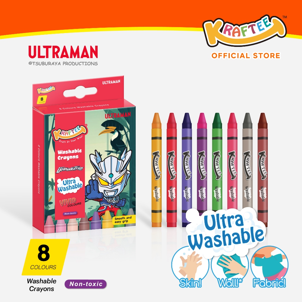 Ultraman - KRAFTEE 8ct Washable Crayons – Ultraman Zero - 810011 ...