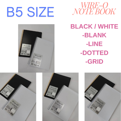 B5 WIRE-O NATURAL PP COVER NOTE BOOK 80GSM 80'S LINE/BLANK/GRID/DOTTED ...