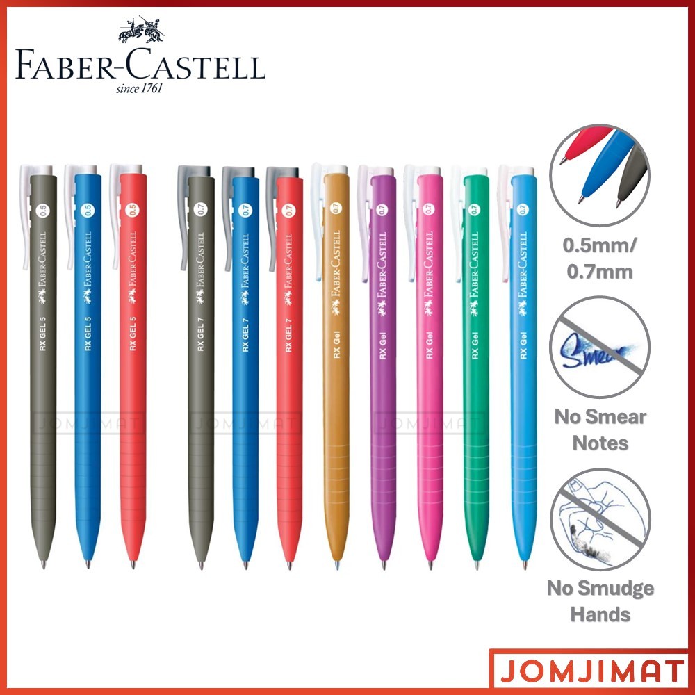 Faber Castell RX Gel Colourful Gel Pen 0.5mm / 0.7mm / RX Gel Colour ...