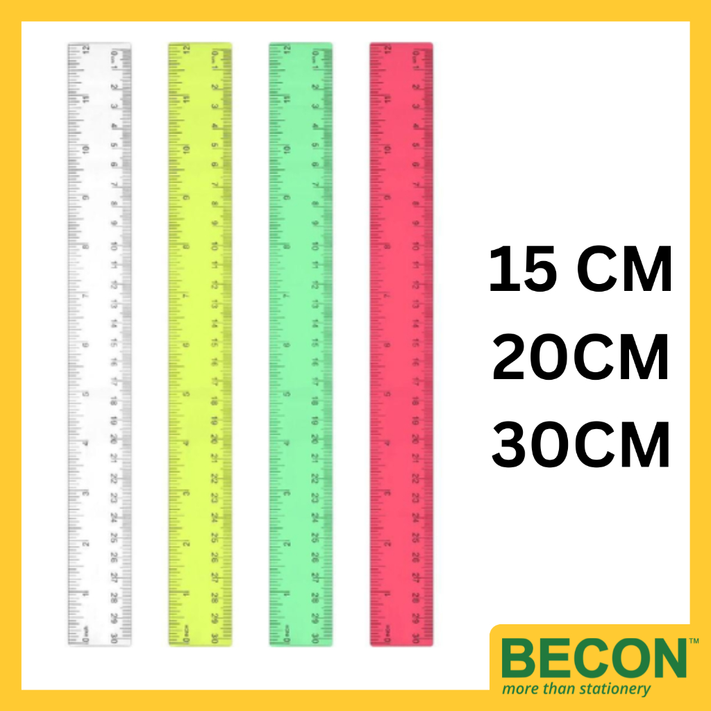 Plastic Ruler Colour 6inch | 8inch | 12 inch |15cm | 20cm | 30cm ...