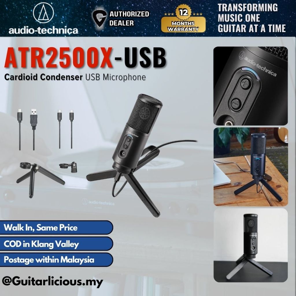 Audio Technica ATR2500x-USB Cardioid Condenser USB Microphone ...
