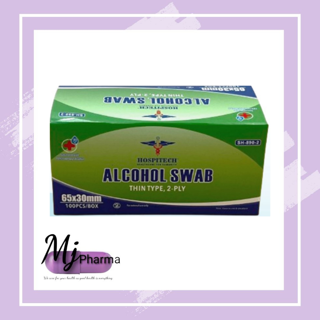 Alcohol Swab 50g/m2 Thin Type box of 100 Individually Packed | Shopee ...