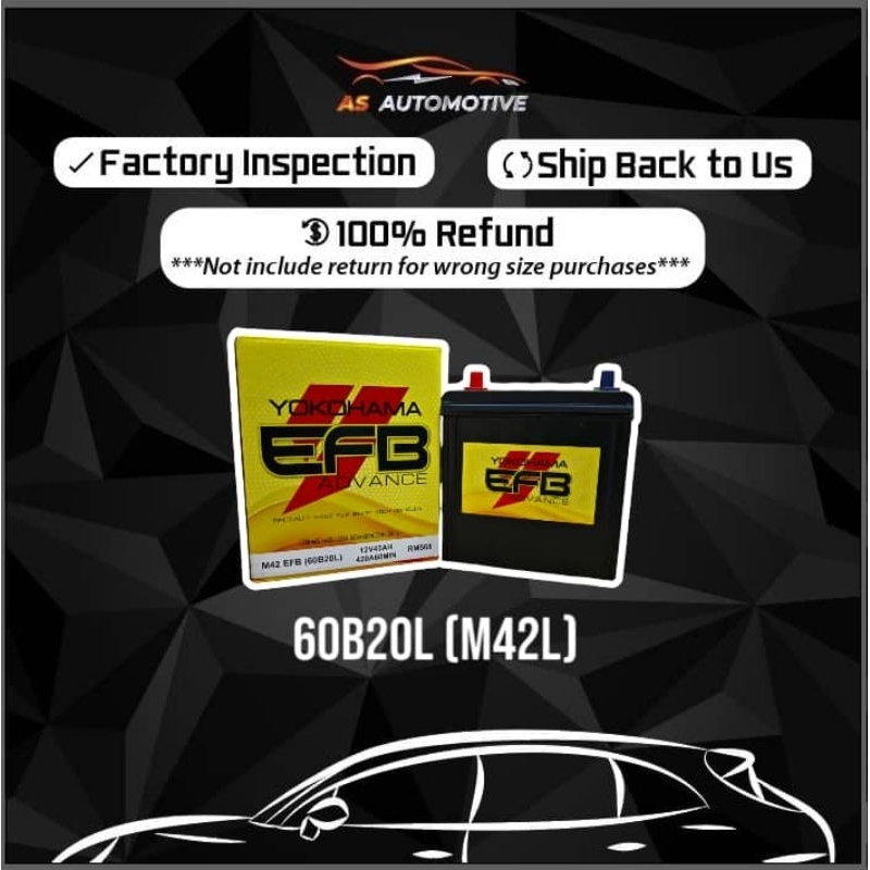 M42 | 60B20L | M42L(MF) Battery YOKOHAMA Car Battery - Myvi Eco ldle ...