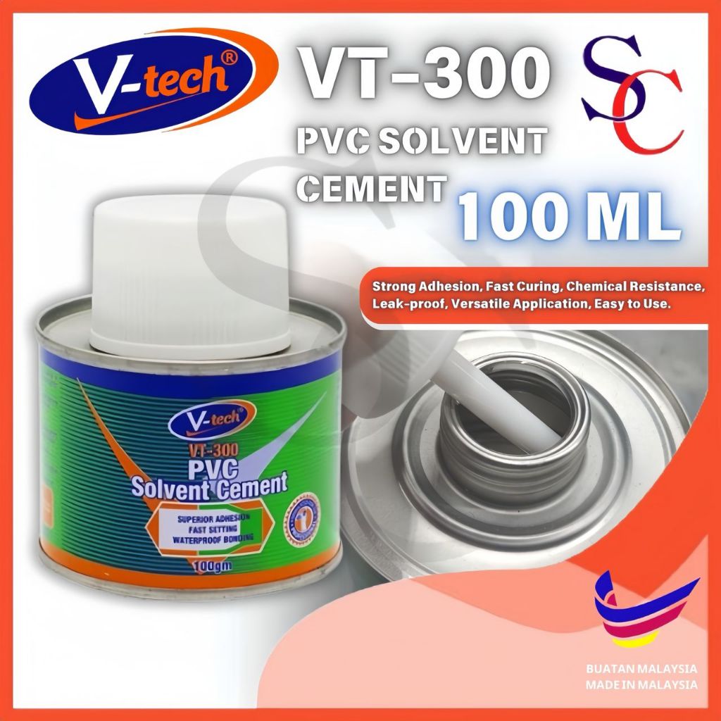 V-TECH VT-300 SOLVENT CEMENT GUM 100ML / VTECH VT300 PVC GUM / PVC PIPE GLUE | Shopee Malaysia