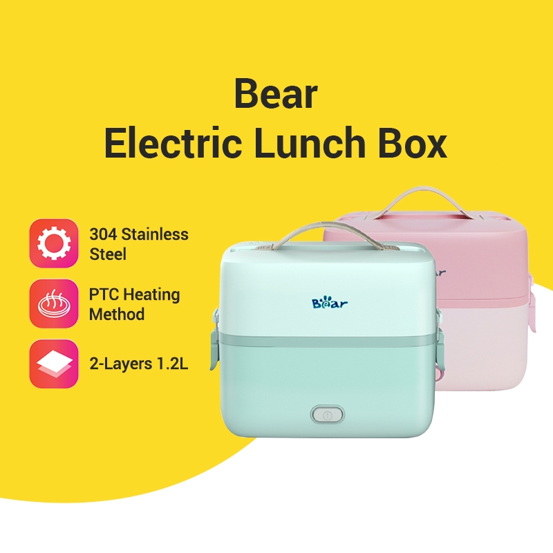 Bear Electric Lunch Box Portable Lunch Box Heated Stainless Steel Lunch ...