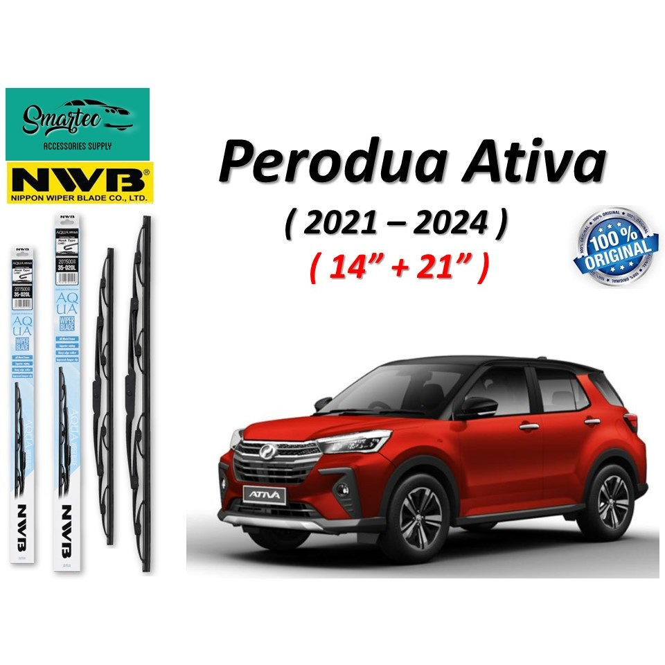 NWB Aqua Graphite Wiper Blade For Perodua Ativa Year 2021 - 2024 ( 14" + 21" ) | Shopee Malaysia