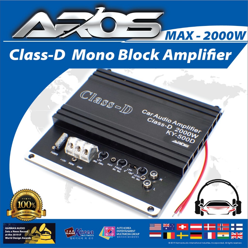 [ AROS ] Car Monoblock Amplifier Class-D 2000 Watts High Power | Shopee ...