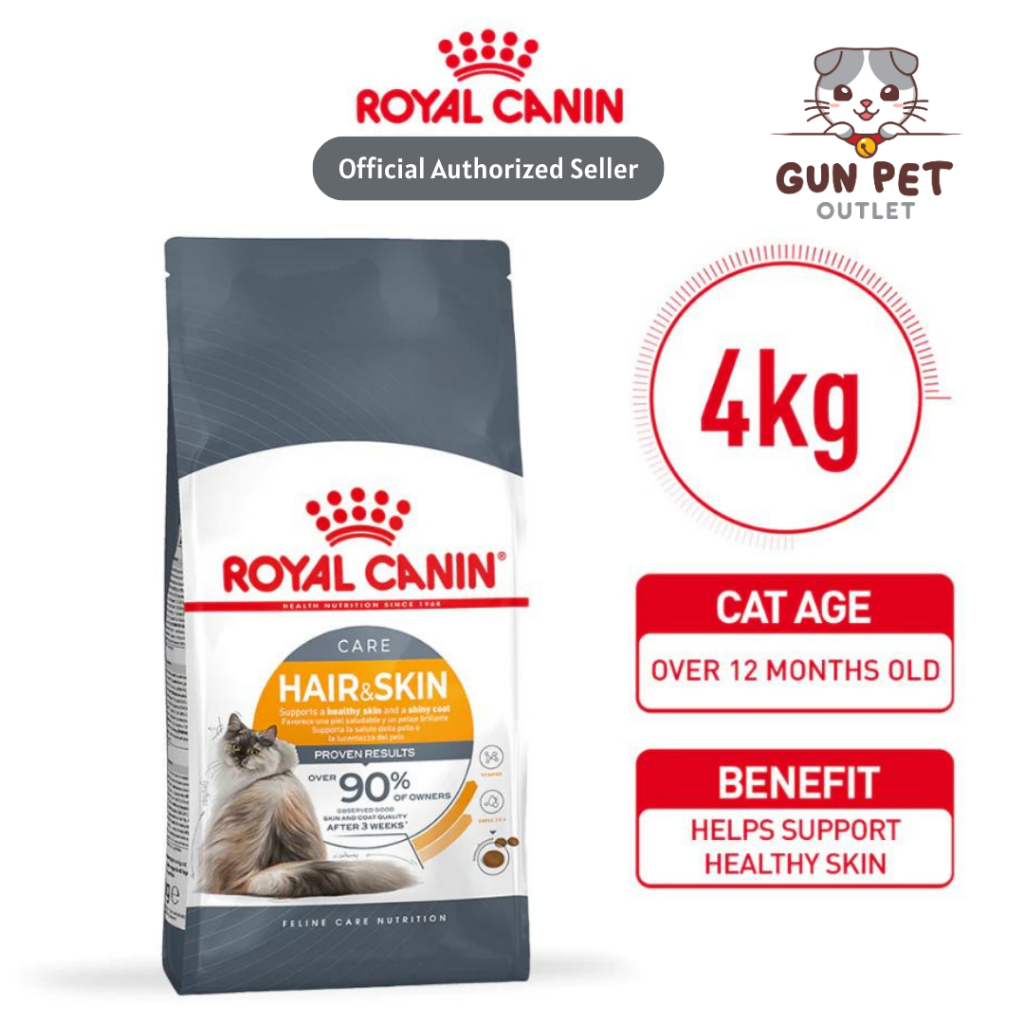 ROYAL CANIN 4kg HAIR & SKIN CAT FOOD RC 4KG FELINE Hair and Skin H&S ...