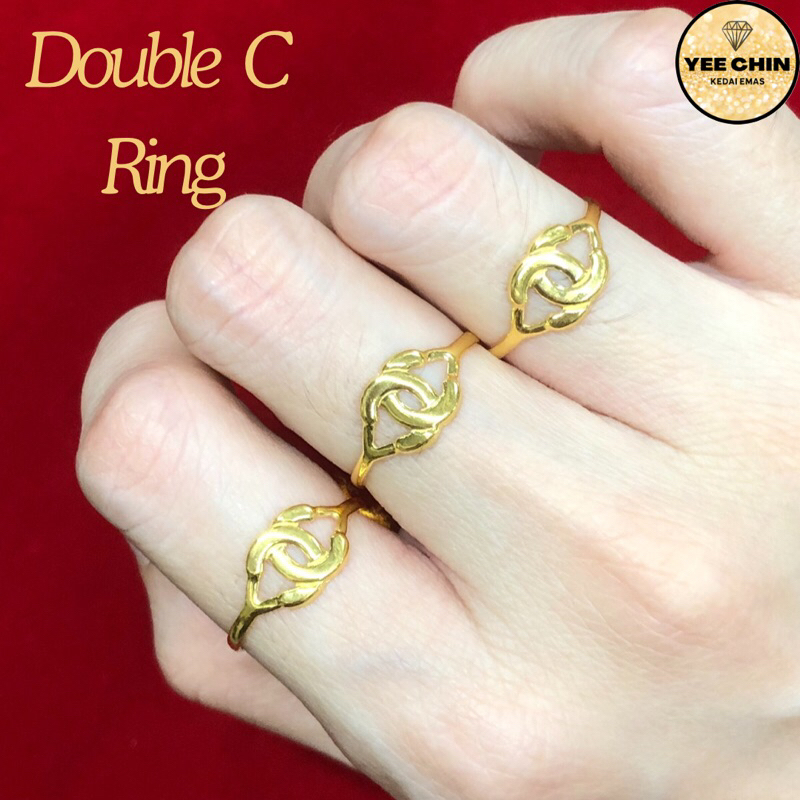 🔥NEW STOCK PROMOTION🔥Yee Chin Emas 916 Cincin Double C / Ring 2C ...