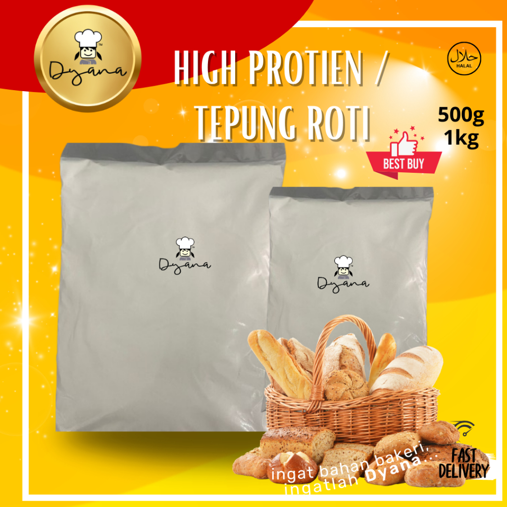 💝TEPUNG ROTI 💝 High Protein Flour | Tepung Protein Tinggi Roti (1KG ...