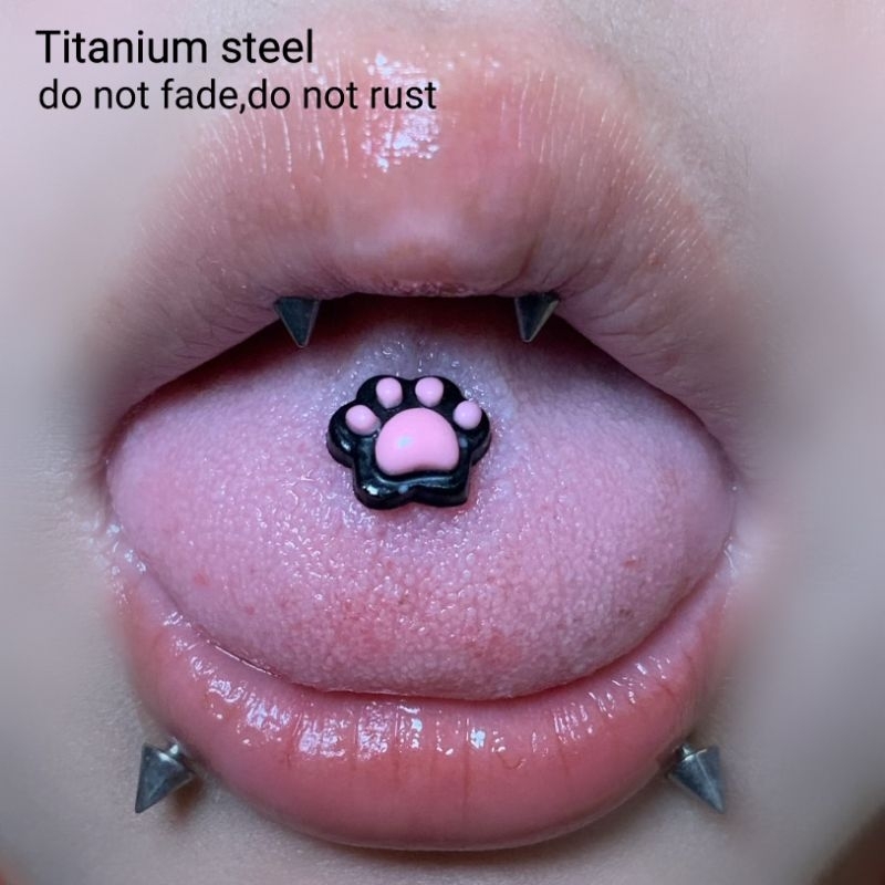 TG19 Titanium Steel Luminous Cat Claw Tongue Nail Absorbing Light Cute ...