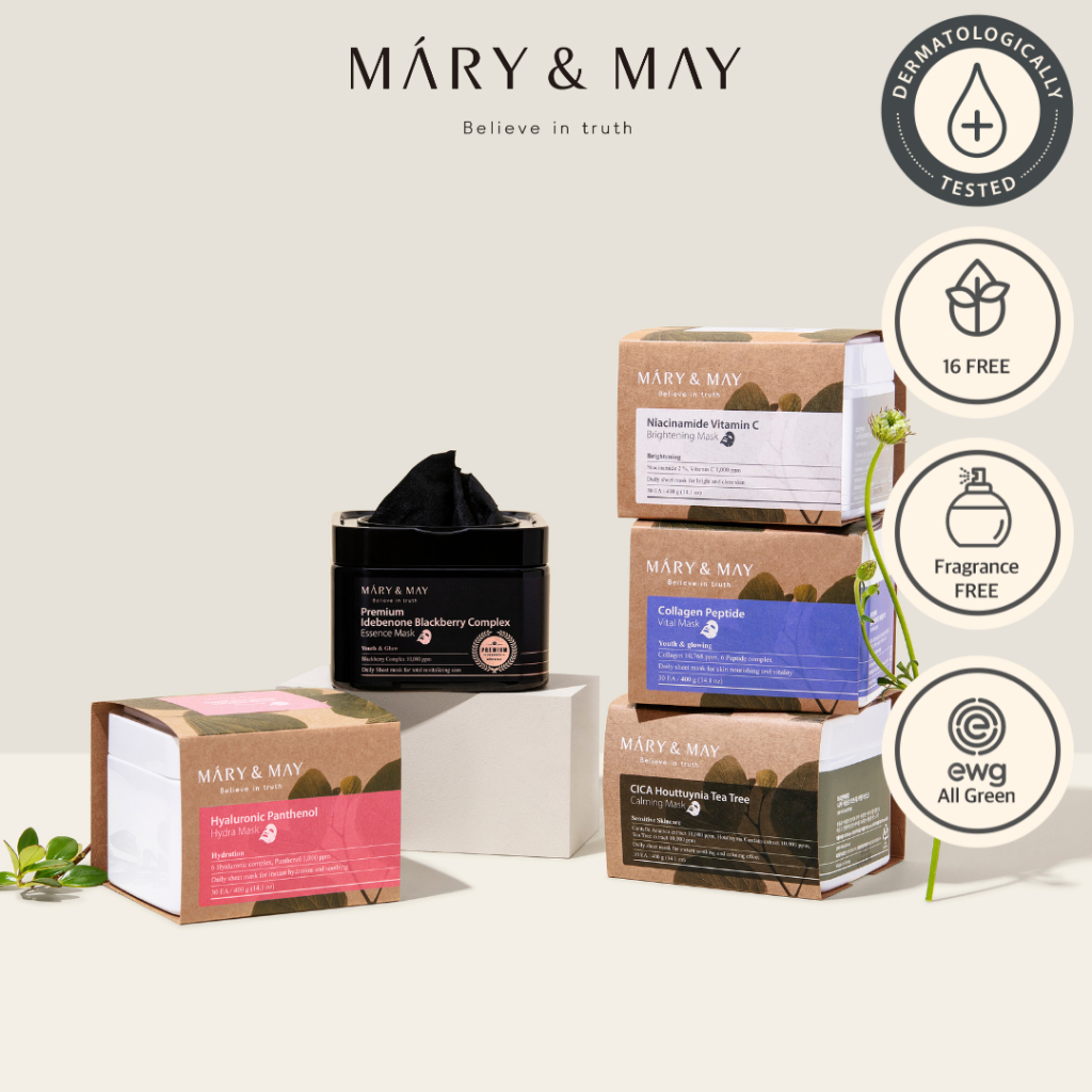 Mary&May Sheet Mask - 5 Types (30 Pcs/20 Pcs/400g/250g) | Shopee Malaysia