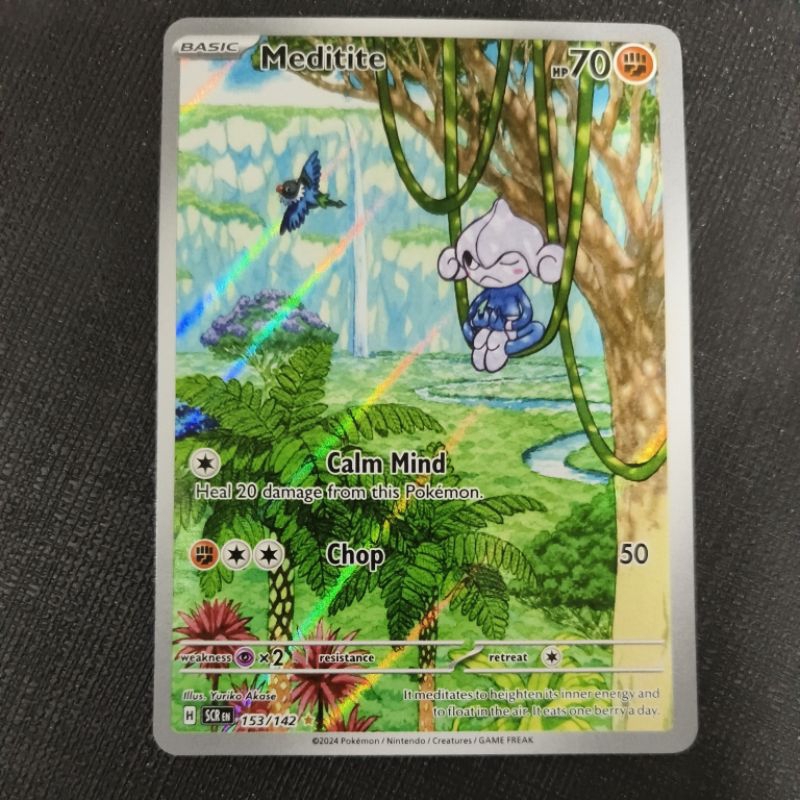 Pokemon Card TCG : SV7 Stellar Crown: Meditite 153/142 Illustration Rare 100% Original Pokemon ...