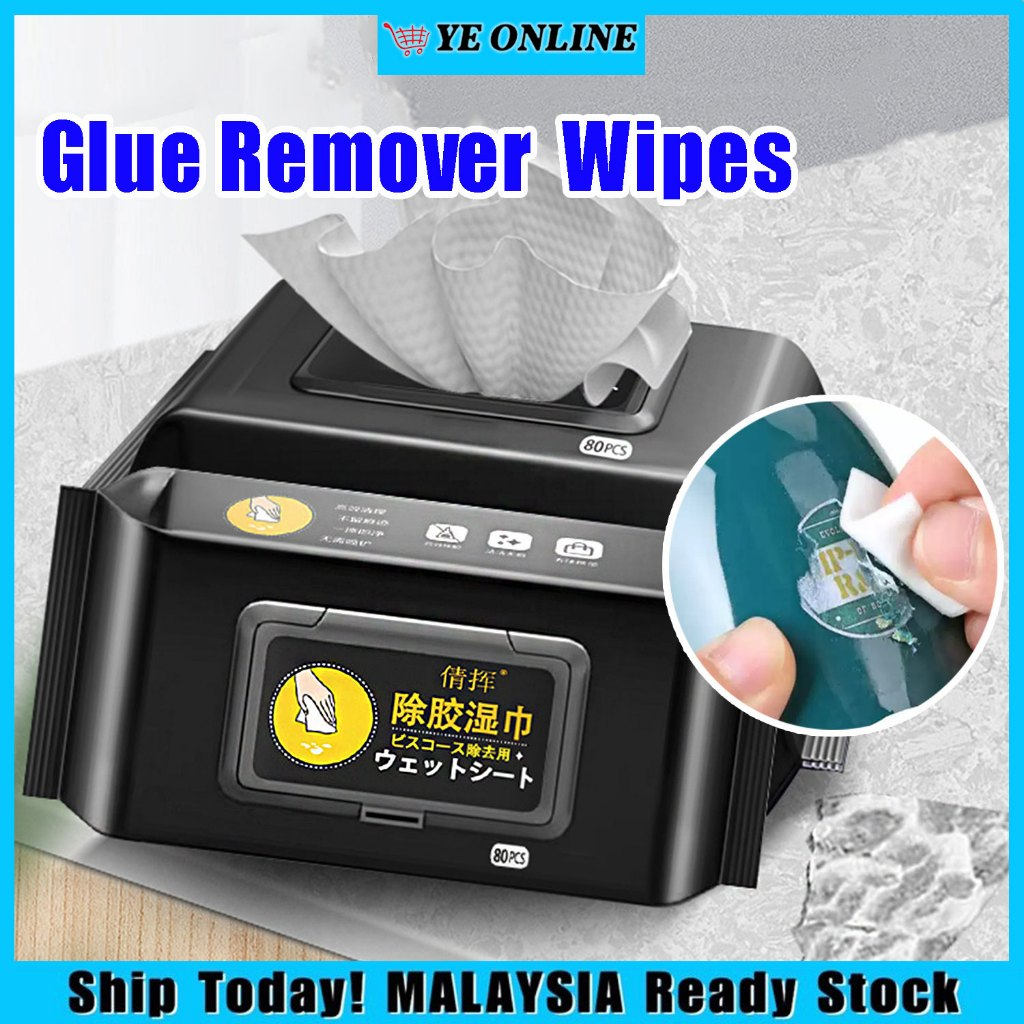 80 Pcs Adhesive Marking Remover Wipes Glue Cleaning Wipes Sticker ...