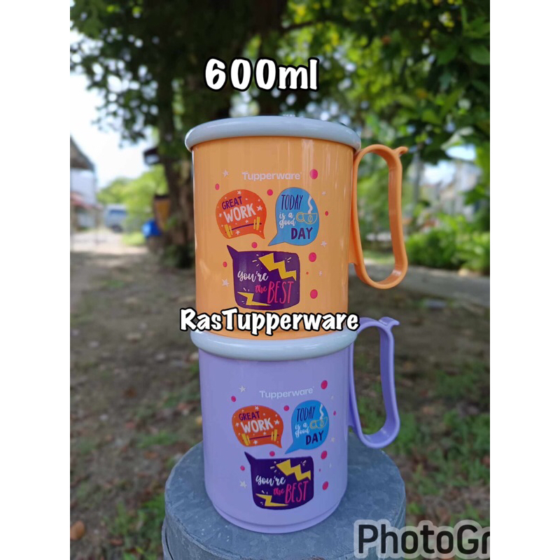 TUPPERWARE JUMBO MUG 600ML (PURPLE/ORANGE) | Shopee Malaysia
