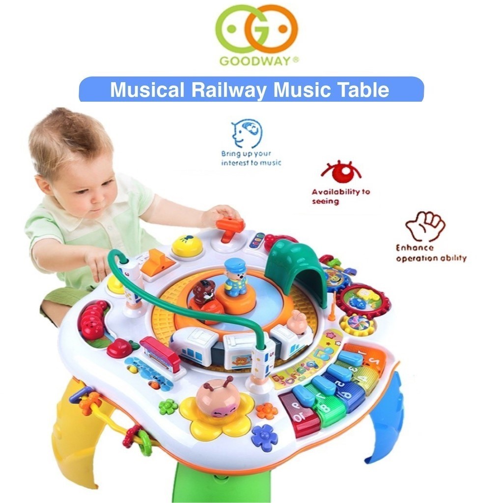GOODWAY Musical Railway Learning Table Toys English Learning Sit and ...