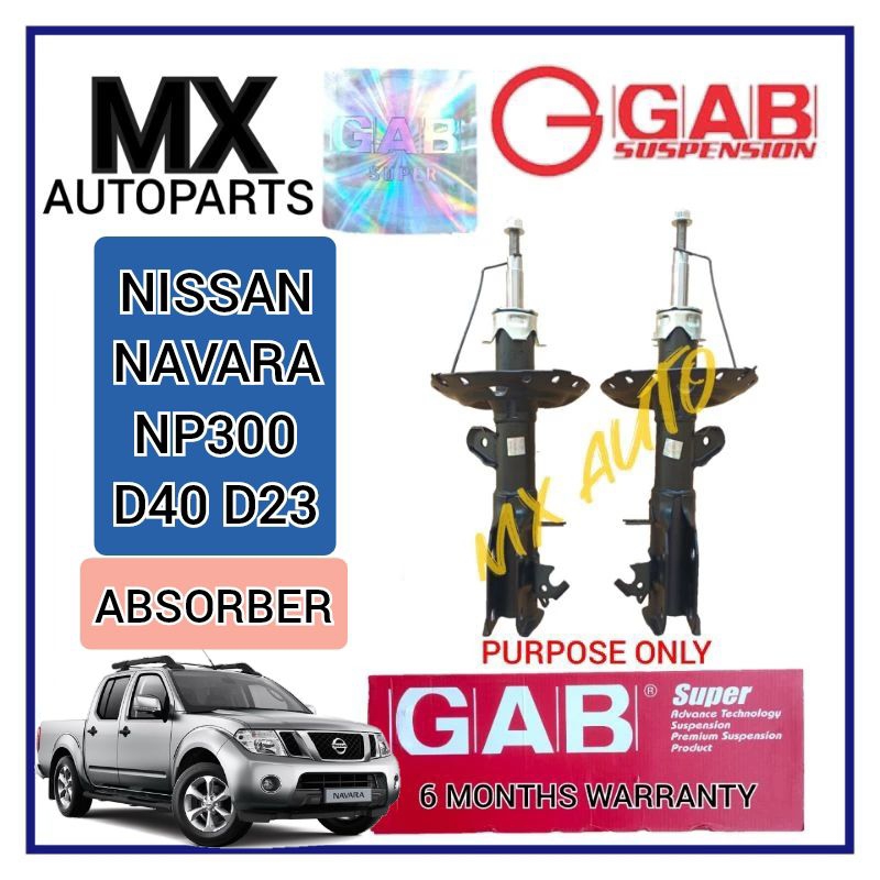 100% ORIGINAL GAB NISSAN NAVARA D40 / D23 NP300 FRONT OR REAR SHOCK ...