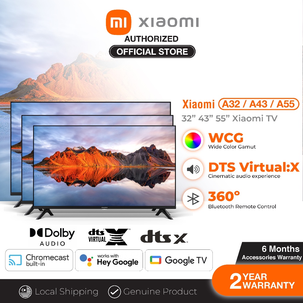 Xiaomi 4K UHD Android Smart TV (32"/43"/55") Dolby Vision Dolby Audio ...