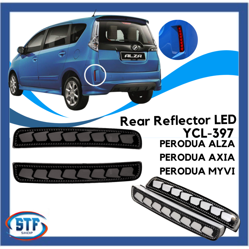 Perodua Alza 2014-2018 Rear Bumper Reflector With Light Smoke Red-1 ...