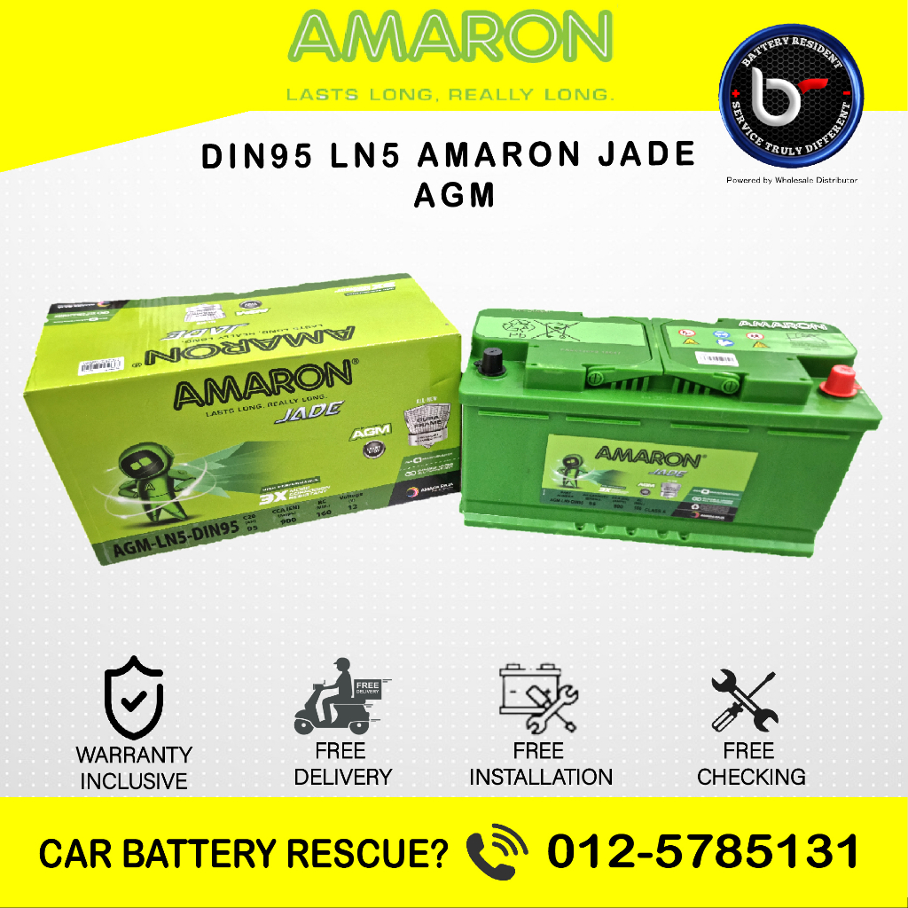 Installation Provided Ln5 Agm Din95l Din95 Amaron Jade Agm Mf Car Battery Bateri Kereta