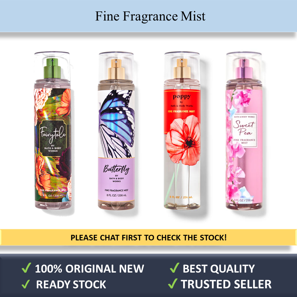 💯 Original New BBW Fragrance Body Mist Fairytale Butterfly Poppy Sweet ...