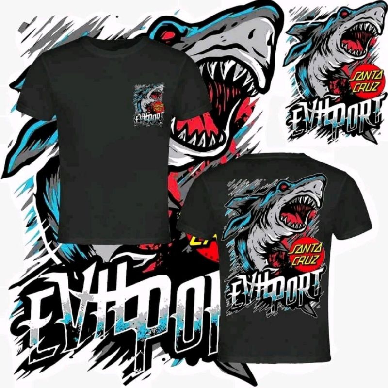 T-SHIRT VIRAL SANTA CRUZ EVILPORT_Baju Dewasa unisex design high ...